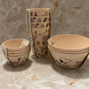 Peanuts | Dining | Peanuts Snoopy Floral Bamboo Plastic Sets | Poshmark